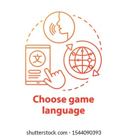 Choose Game Language Red Gradient Concept Stock Vector (Royalty Free ...