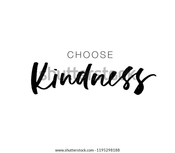 Choose Kindness Postcard Hand Drawn Brush Stock Vector (Royalty Free ...