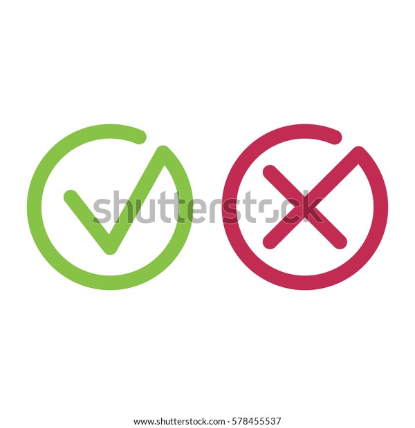Choose Mark Check Mark Icon Red Stock Vector (Royalty Free) 578455537