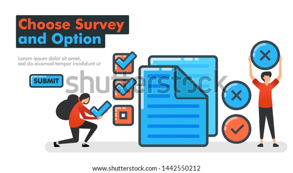 Choose Survey Option Line Vector Illustration Stock Vector (Royalty ...