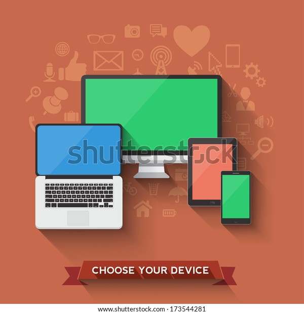 Choose Your Favorite Device Icon Vector Stock Vector (Royalty Free ...
