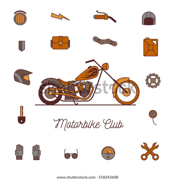 Chopper Bike Isolated Vector Illustration Stock Vector (Royalty Free ...