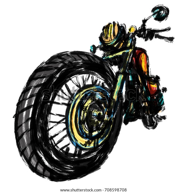 Chopper Motorcycle Sketchbook Vector Eps10 Stock Vector (Royalty Free ...
