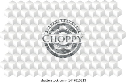 Choppy Grey Emblem Cube White Background Stock Vector (Royalty Free ...