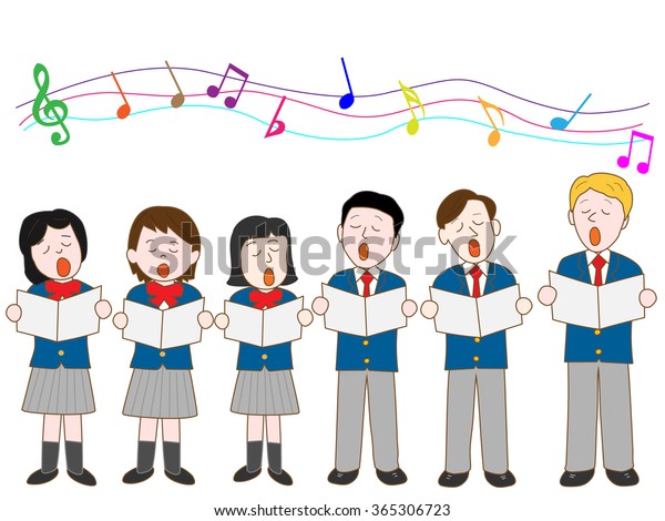 Chorus High School Student Stock Vector (Royalty Free) 365306723 ...
