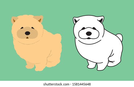 Chow Chow Dogs Cartoon Vector Flat Stock Vector (Royalty Free) 1581445648