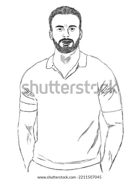Chris Evan Actor Who Plays Captain Stock Vector (Royalty Free ...