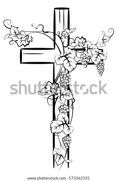 Christian Cross Grape On White Background Stock Vector (Royalty Free ...