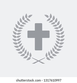 Christian Cross Laurel Stock Vector (Royalty Free) 1317611129