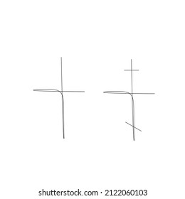 Christian Cross Line Drawing Vector Illustration Stock Vector (Royalty ...