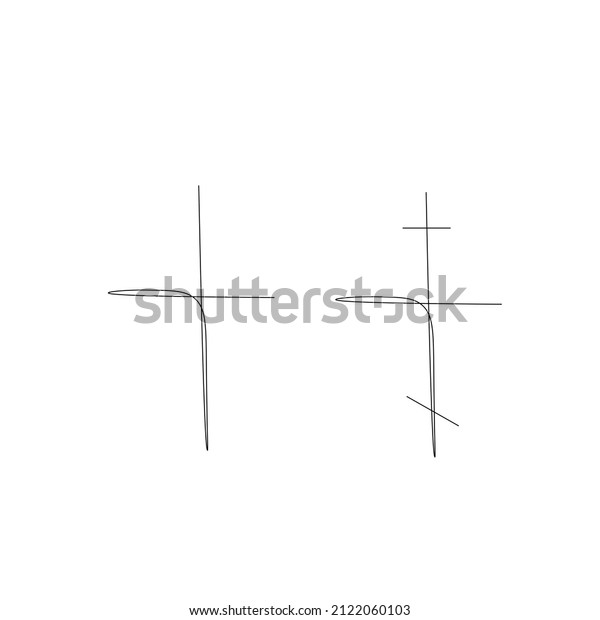 Christian Cross Line Drawing Vector Illustration Stock Vector (Royalty ...