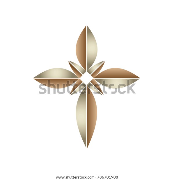 Christian Cross Logo Design Idea Neutral: เวกเตอร์สต็อก (ปลอดค่า ...