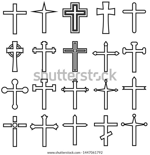 Christian Cross Vector Icons Cet Christian Stock Vector (Royalty Free ...
