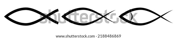 Christian Fish Icons Set Vector Illustration Stock Vector (Royalty Free ...
