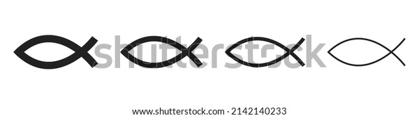 Christian Fish Set Ichthys Religious Symbol Stock Vector (Royalty Free ...