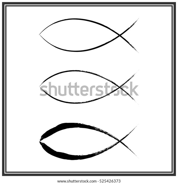 Christian Fish Symbol Vector Stock Vector (Royalty Free) 525426373 ...