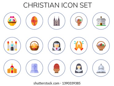 Christian Icon Set 15 Flat Christian Stock Vector (Royalty Free ...