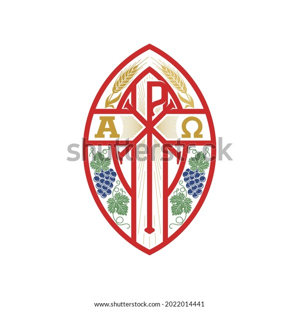 Christian Illustration Monogram Jesus Christ Chrismon Stock Vector ...