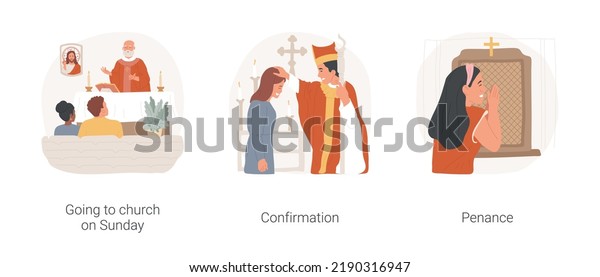 Christian Rituals Isolated Cartoon Vector Illustration: เวกเตอร์สต็อก ...