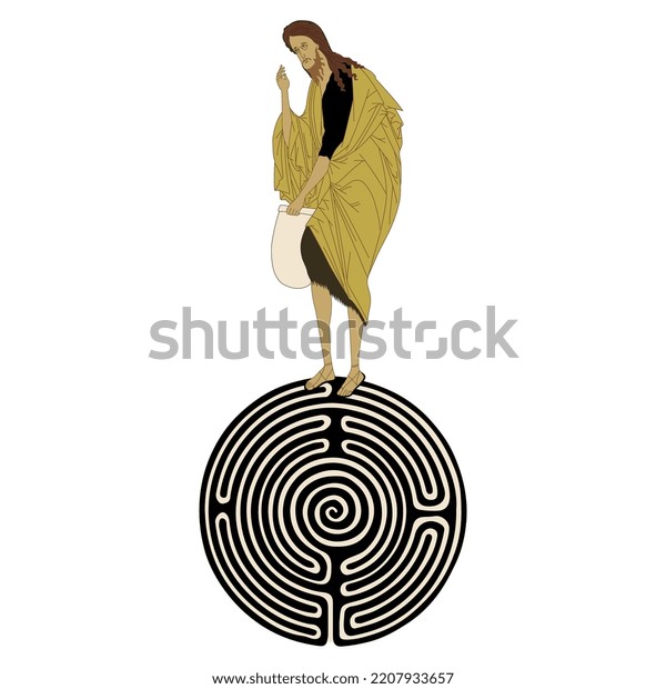 Christian Saint Man Standing On Top Stock Vector (Royalty Free ...