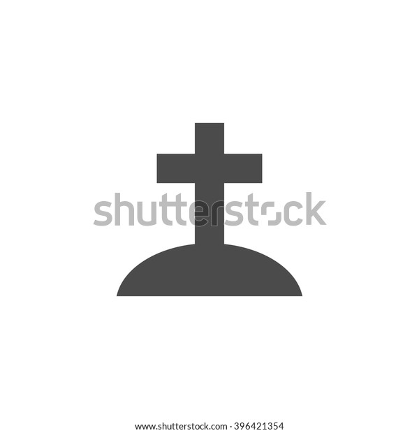Christian Tomb Vector Icon Grey Stock Vector (Royalty Free) 396421354 ...