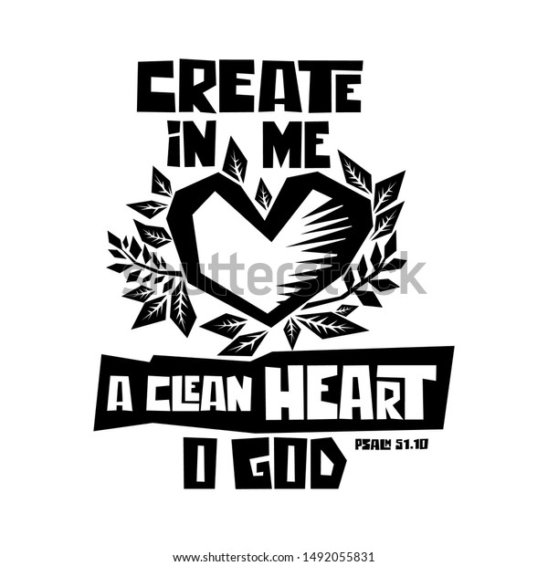Christian Typography Lettering Illustration Create Me Stock Vector ...