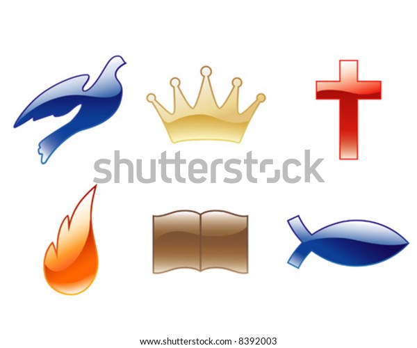 Vektor Stok Christian Vector Icons (Tanpa Royalti) 8392003 | Shutterstock