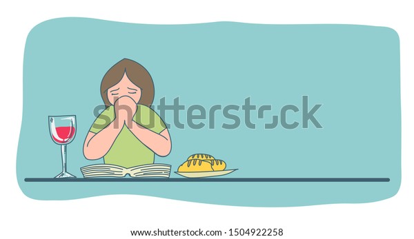 Christians Pray God Animated Vector Graphics Stock Vector (Royalty Free ...