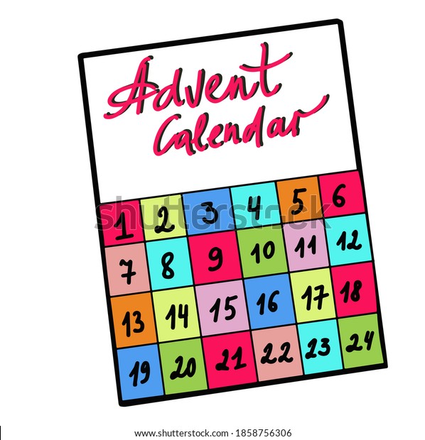 Christmas Advent Calendar Sticky Notes Numbers Stock Vector (Royalty ...