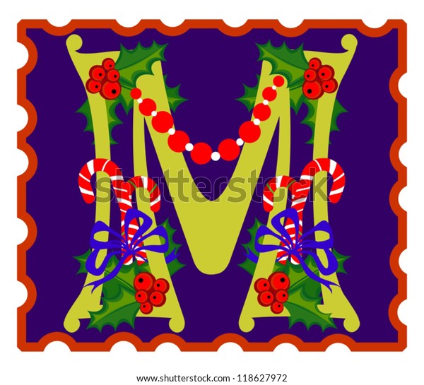 Christmas Alphabet Letter M Vector Version Stock Vector (Royalty Free ...