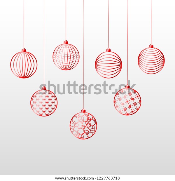 Christmas Background Red Ball Toy On Stock Vector (Royalty Free ...