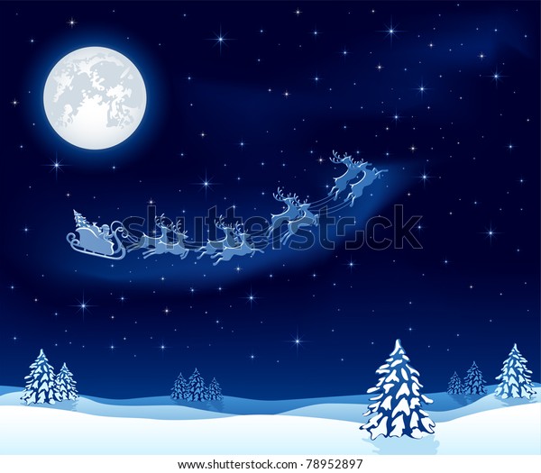 Christmas Background Sleigh Illustration Stock Vector (Royalty Free ...