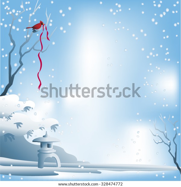 Christmas Background Zen Garden Winter Scene Stock Vector (Royalty Free ...