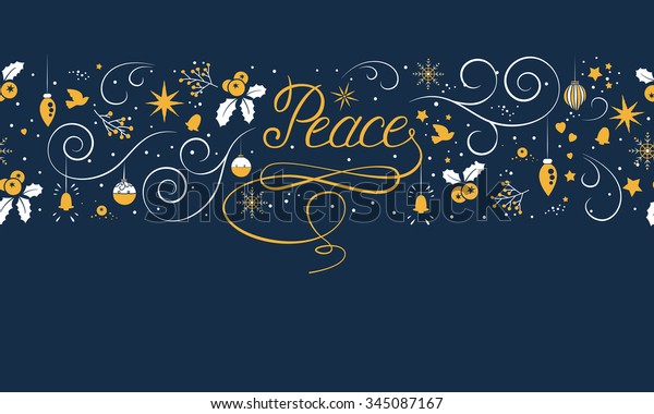 Christmas Beautiful Seamless Pattern Peace On Stock Vector (Royalty ...