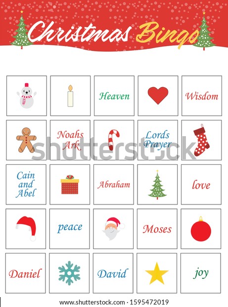 Christmas Bingo Card Design Vector Stock Vector (Royalty Free) 1595472019