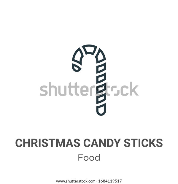 Christmas Candy Sticks Outline Vector Icon Stock Vector (Royalty Free ...