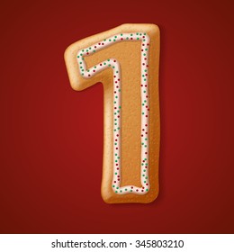 Christmas Cookies Numbers Character Vector Illustration Stock Vector ...