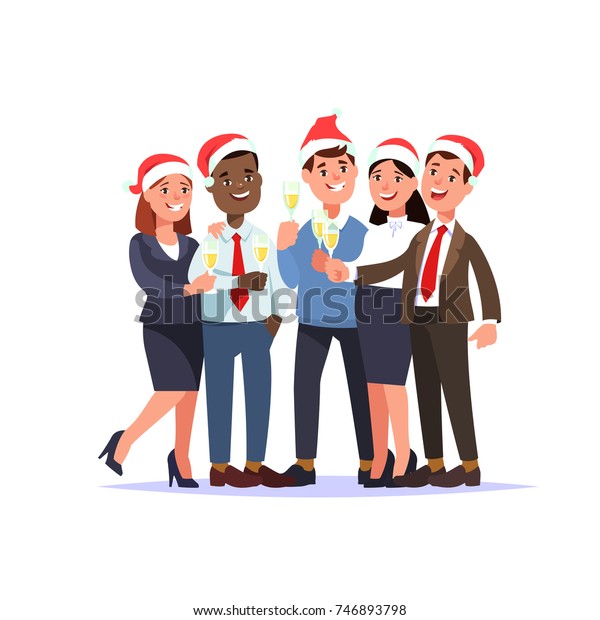 Christmas Corporate Party Office Vector Illustration Stock Vector ...