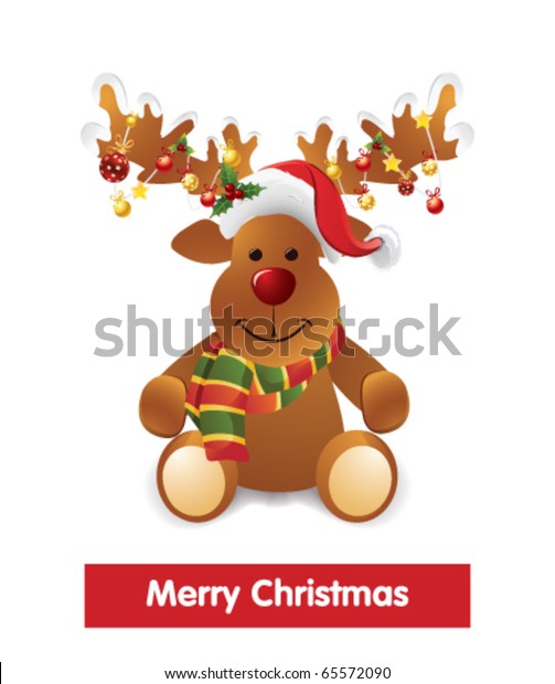 Christmas Deer Rudolf Stock Vector (Royalty Free) 65572090 | Shutterstock