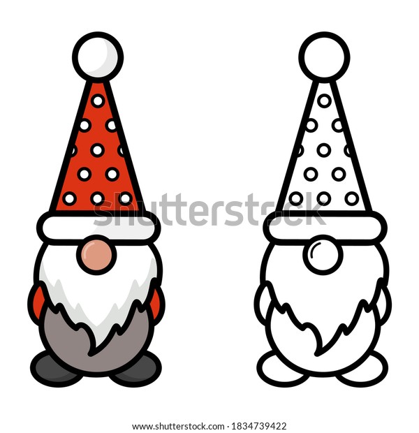 Christmas Dwarf Outline Set Vector Stock Vector (Royalty Free ...