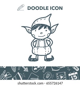 Christmas Elf Doodle Stock Vector (Royalty Free) 655726147 | Shutterstock