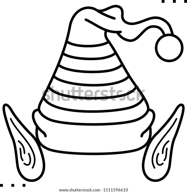 Christmas Elf Hat Icon Outline Style Stock Vector (Royalty Free) 1511596610