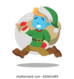 Christmas Elf Rushing Stock Vector (Royalty Free) 632651483 | Shutterstock