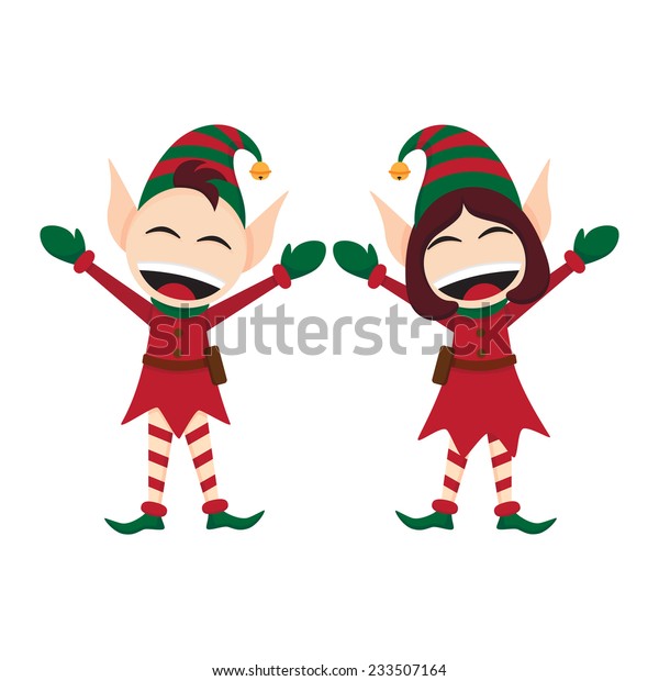 Christmas Elves Arms Spread Stock Vector (Royalty Free) 233507164