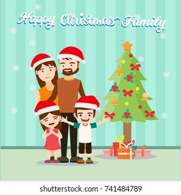 Christmas Family Side Tree Stock Vector (Royalty Free) 741484789 ...