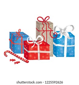 Christmas Gif Boxes Stock Vector (Royalty Free) 1225592626