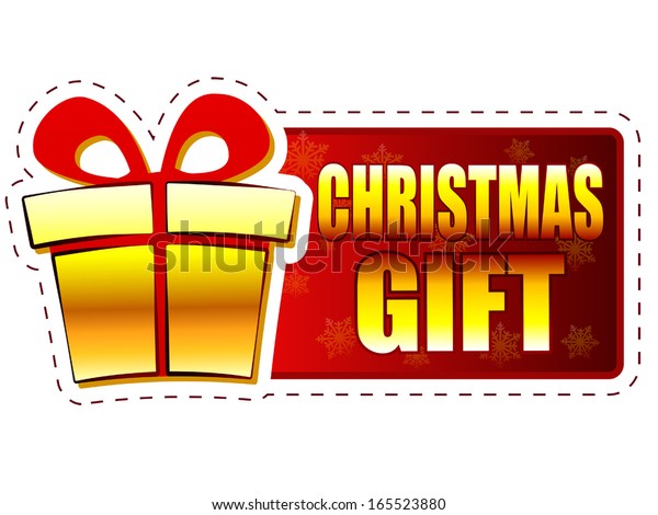 Christmas Gift Text Present Box Sign Stock Vector (Royalty Free ...