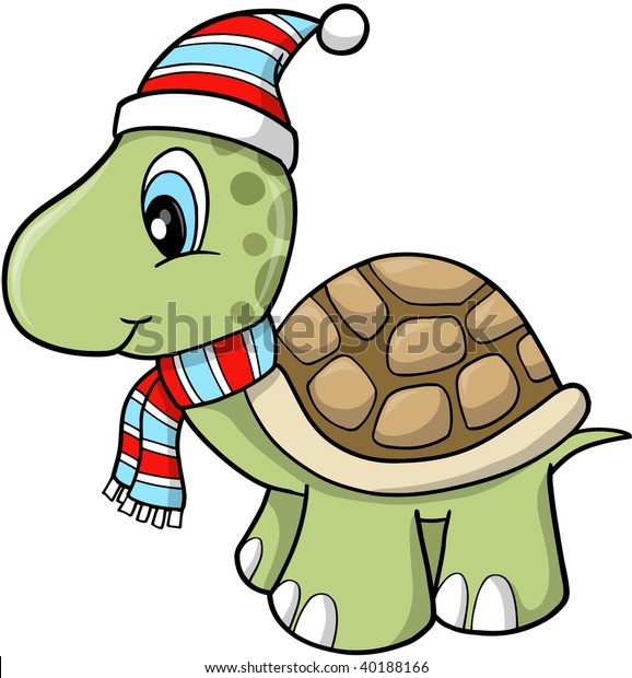 Christmas Holiday Turtle Vector Illustration Stock Vector (Royalty Free ...