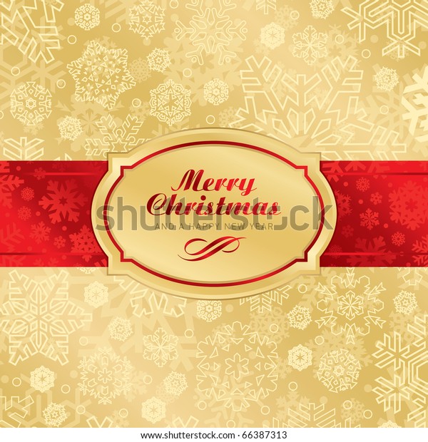 Christmas Label Background Snowflakes Vector Illustration Stock Vector ...