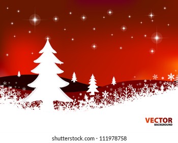 Christmas Landscape Vector Illustration Stock Vector (Royalty Free ...